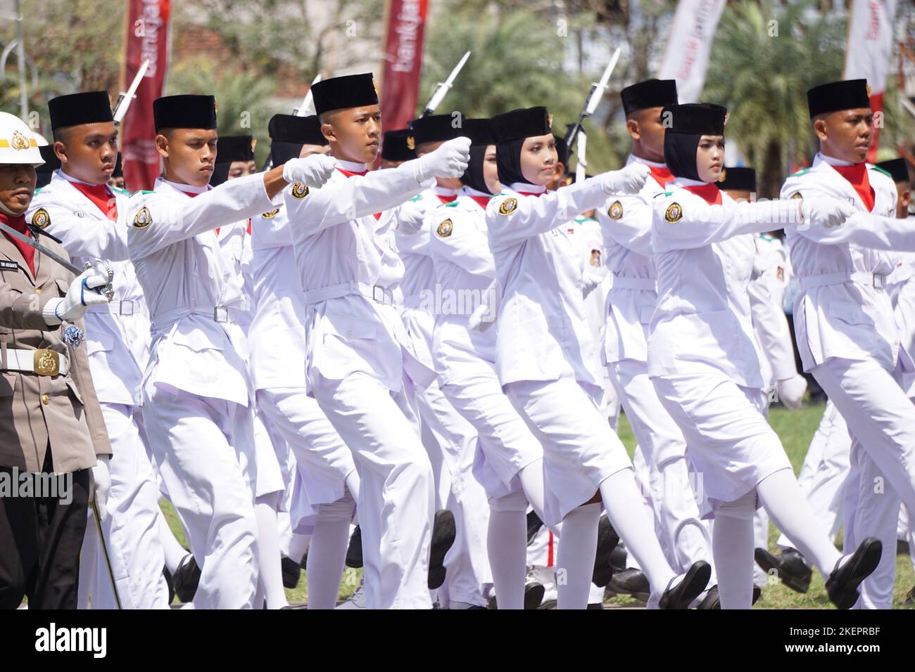 Indonesian flag raiser (paskibraka) in independence day ceremony Stock ...