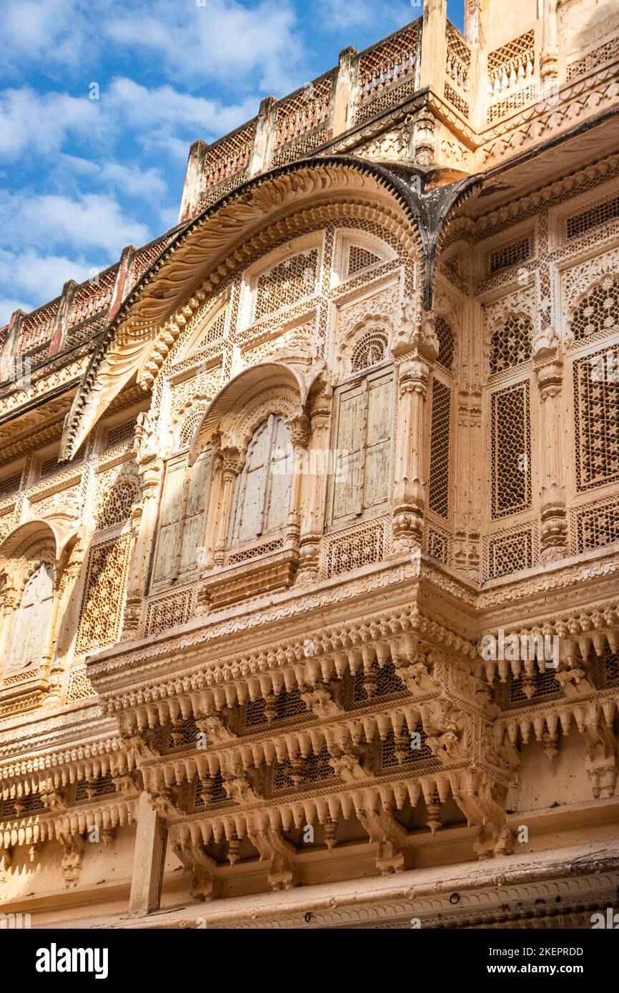 Mehrangarh Fort's facade vintage artistic window from different ...