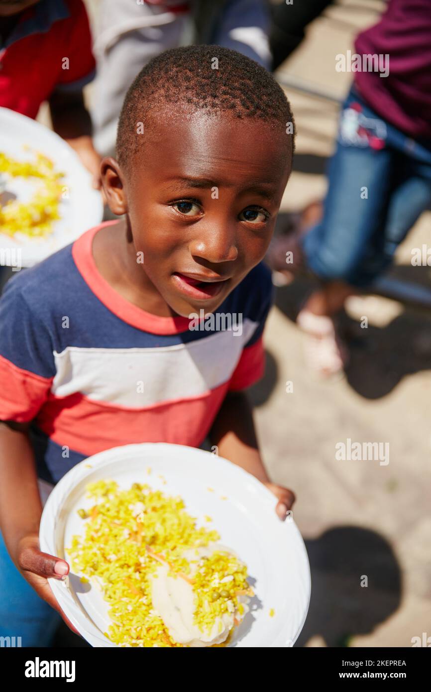 Its my favourite. Cropped portrait of a young boy getting fed at a food ...