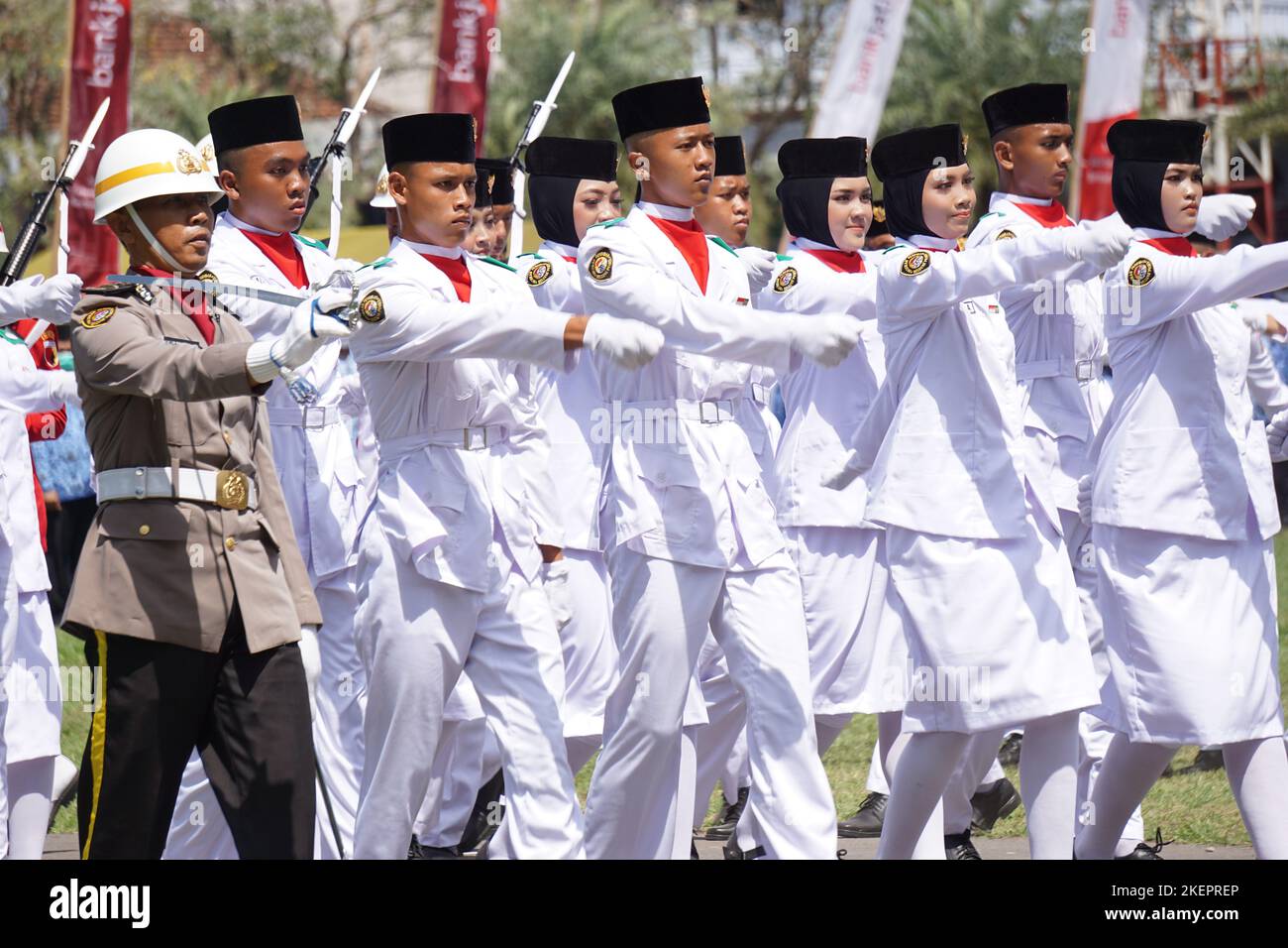 Indonesian flag raiser (paskibraka) in independence day ceremony Stock ...