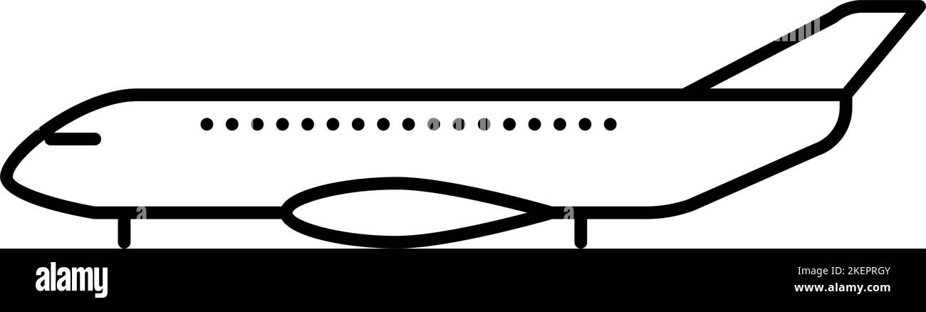 regional jet airplane aircraft line icon vector illustration Stock ...
