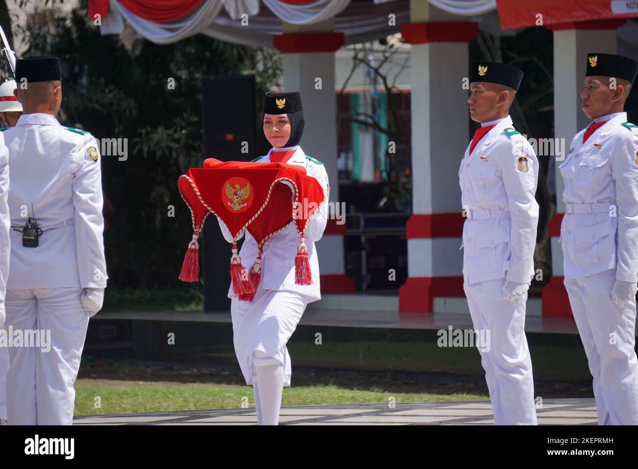 Indonesian flag raiser paskibraka in hi-res stock photography and ...