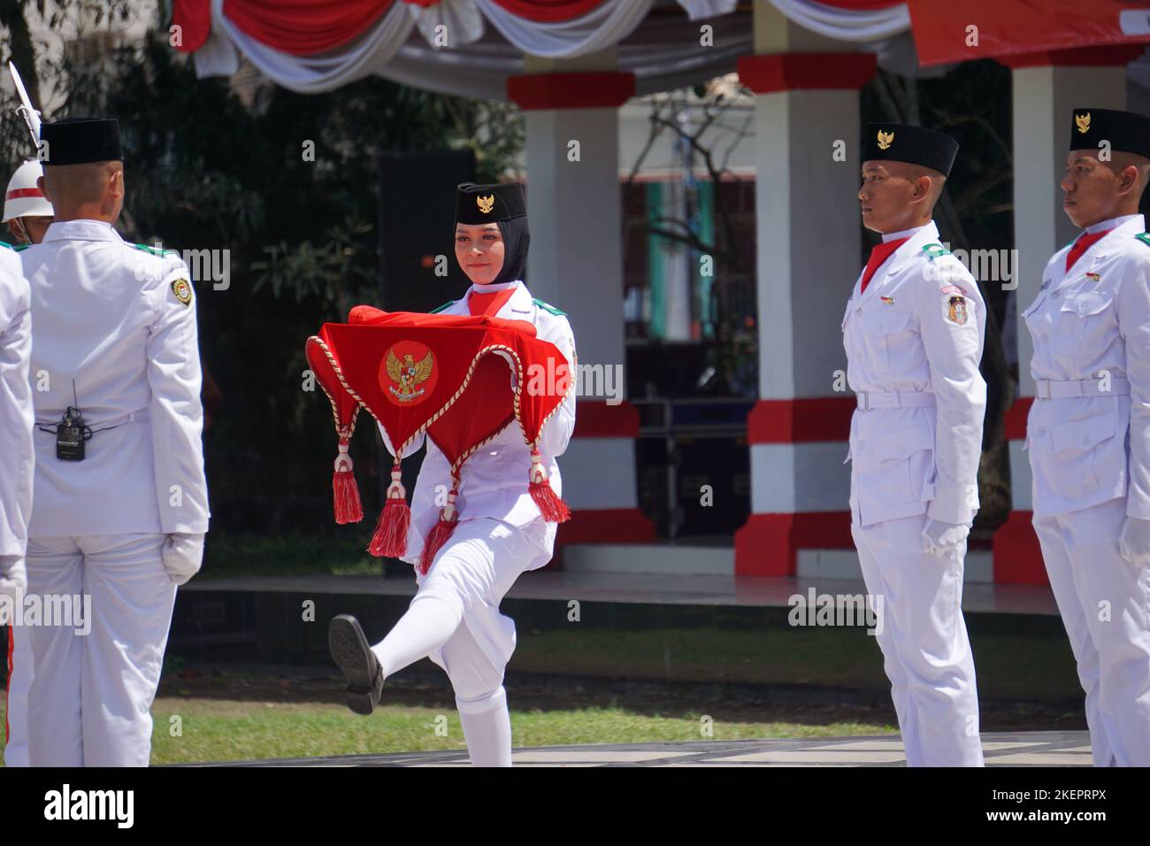 Indonesian flag raiser (paskibraka) in independence day ceremony Stock ...