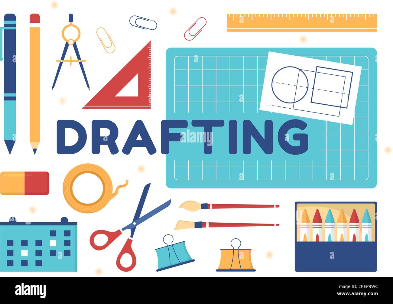 Drafting, Engineer or Architect Working on Drawing Board Projecting and ...