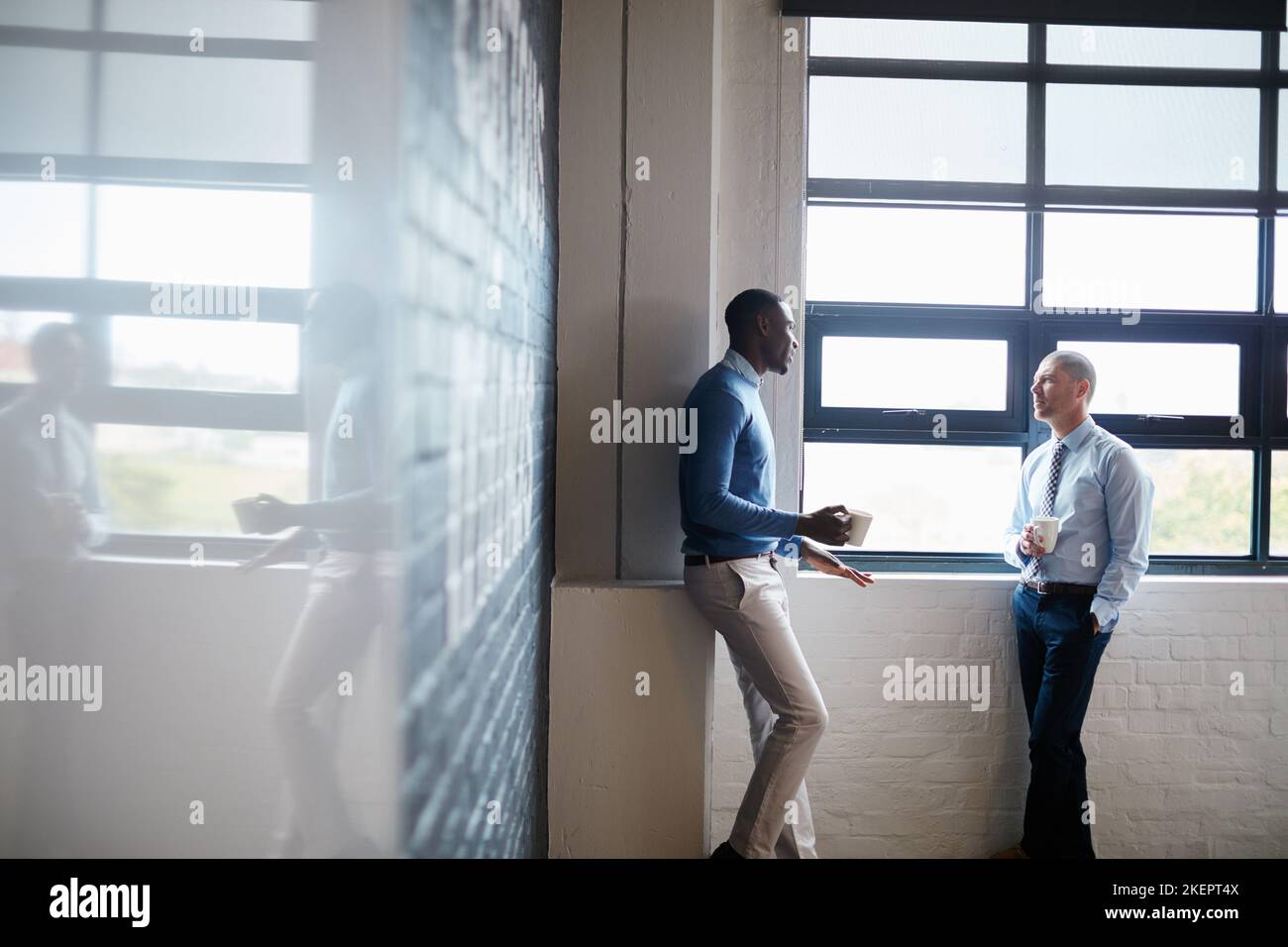 Coming up with a solid plan of action. two businessmen having a ...