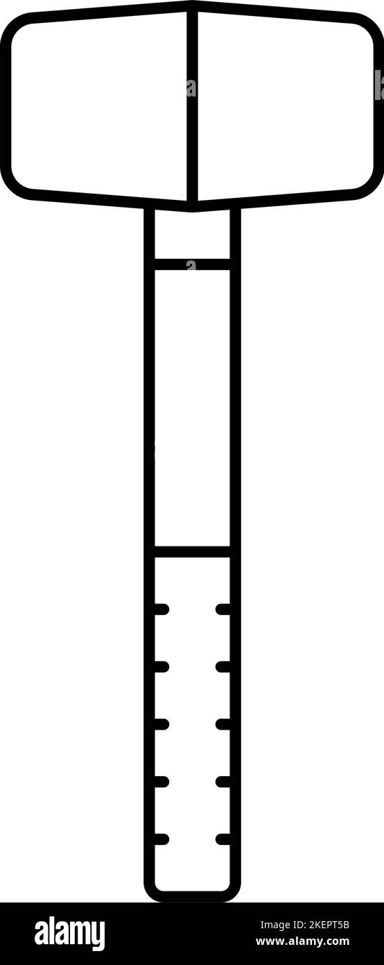 rubber hammer tool line icon vector illustration Stock Vector Image ...