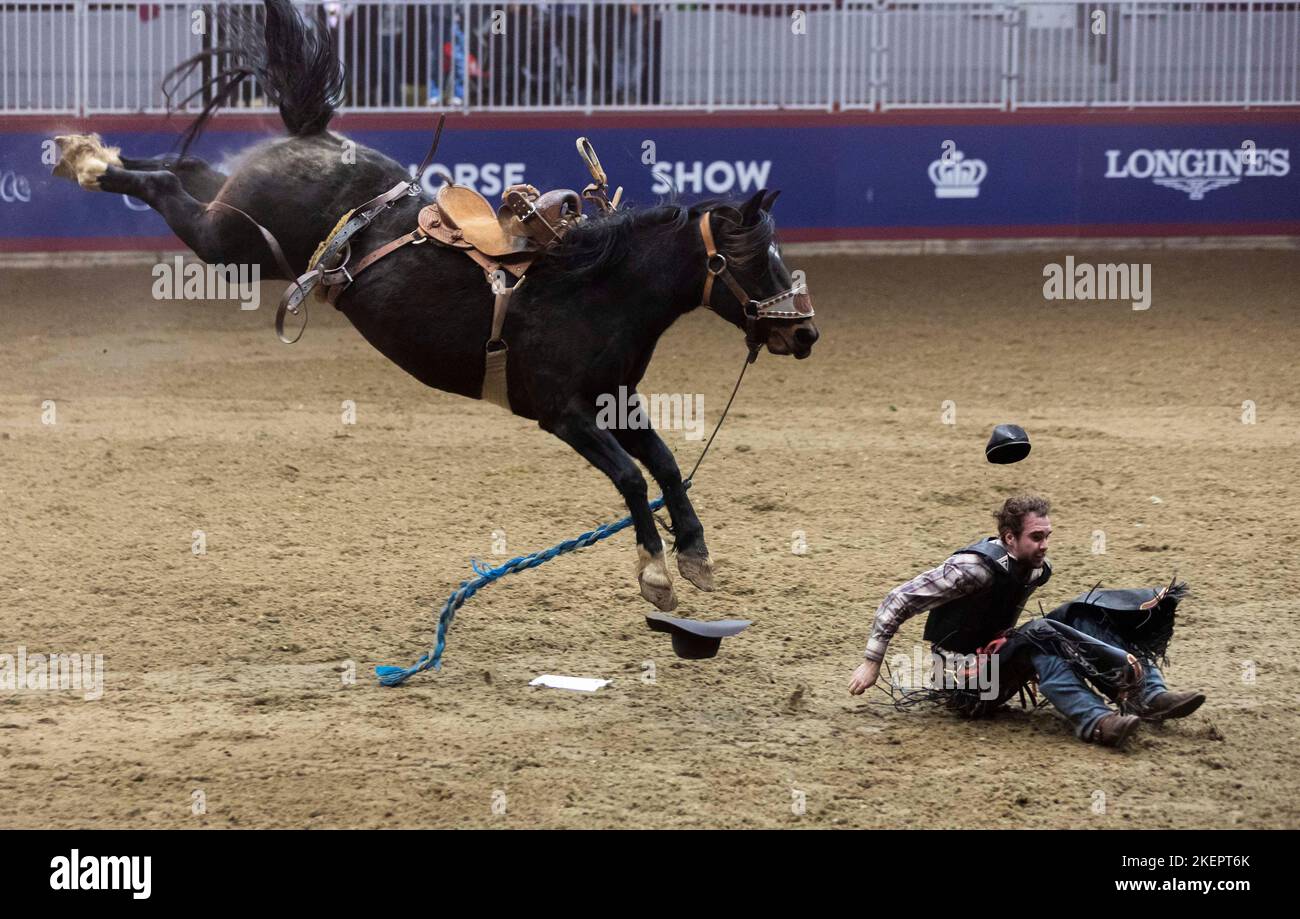 Toronto, Canada. 13th Nov, 2022. Cowboy Chad Garbiar Fort falls from ...