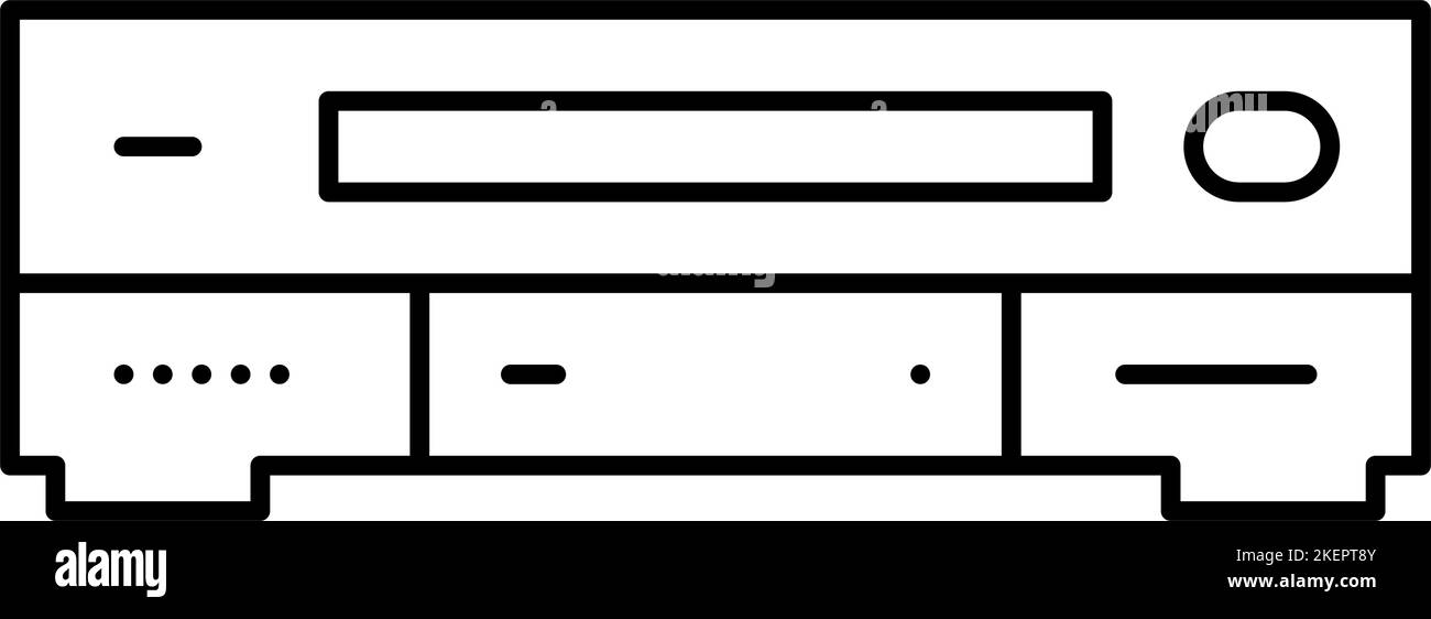 vhs player retro gadget line icon vector illustration Stock Vector ...