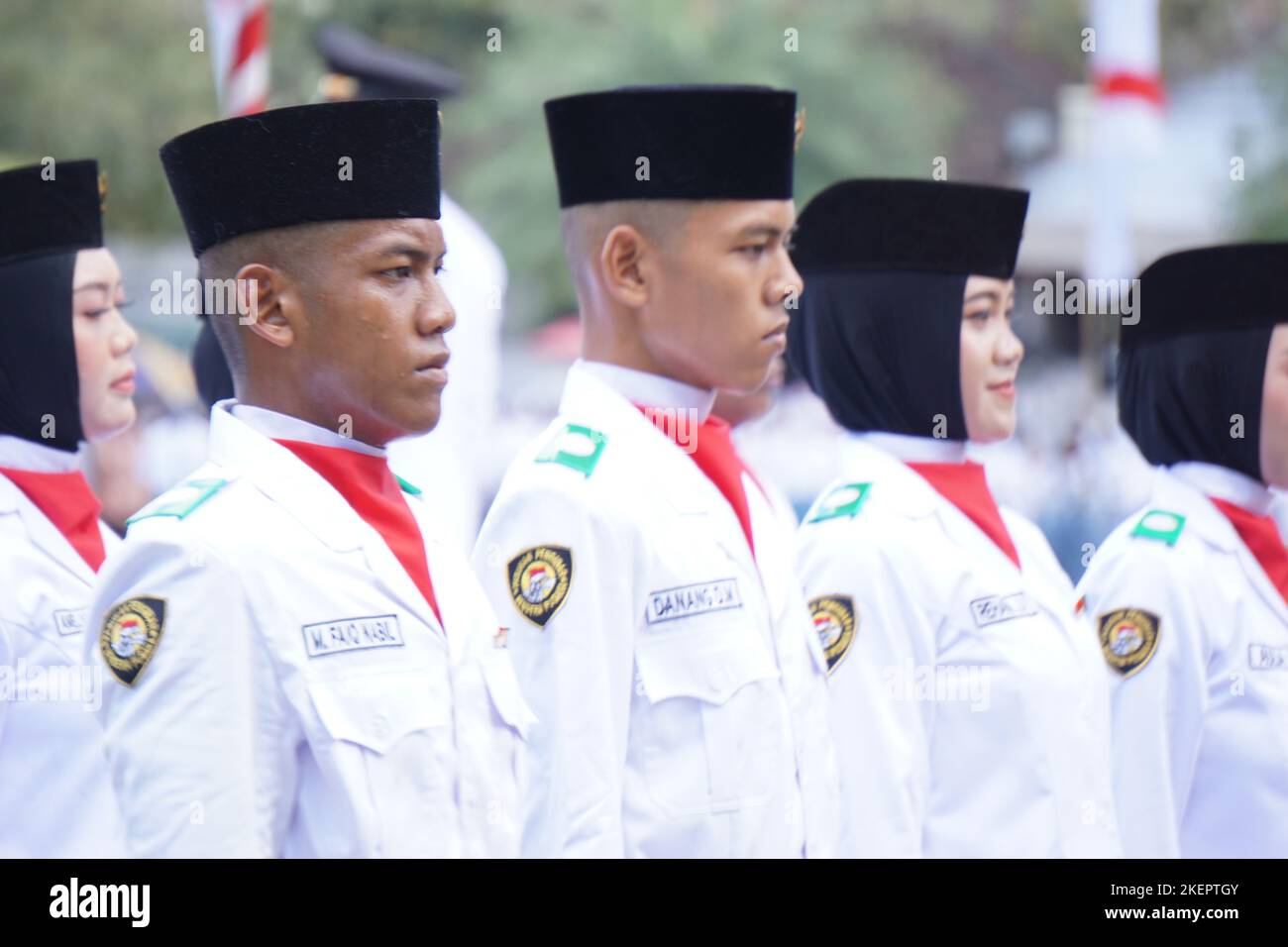 Indonesian flag raiser (paskibraka) in independence day ceremony Stock ...