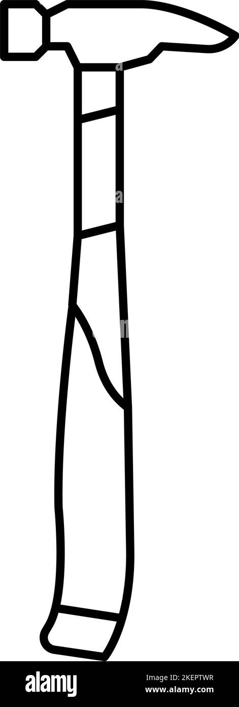 framing hammer tool line icon vector illustration Stock Vector Image ...