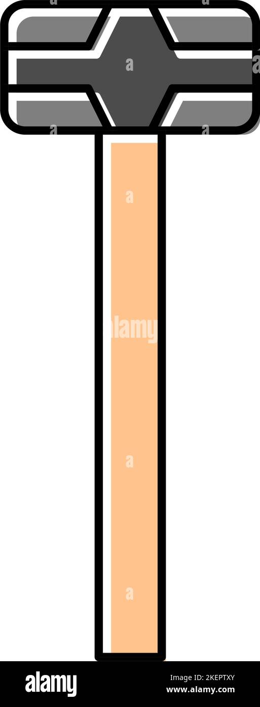 sledge hammer tool color icon vector illustration Stock Vector Image ...