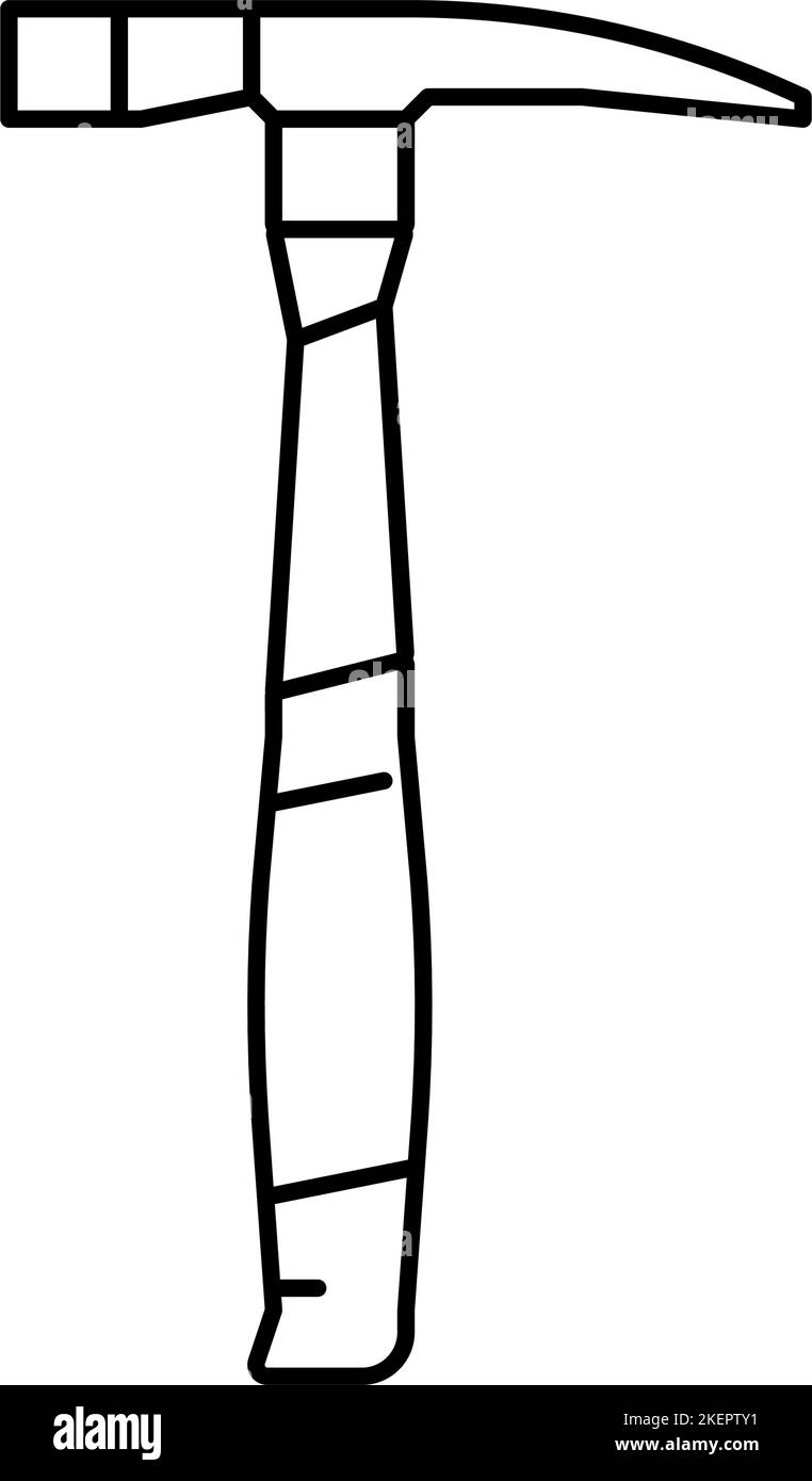 brick hammer tool line icon vector illustration Stock Vector Image ...