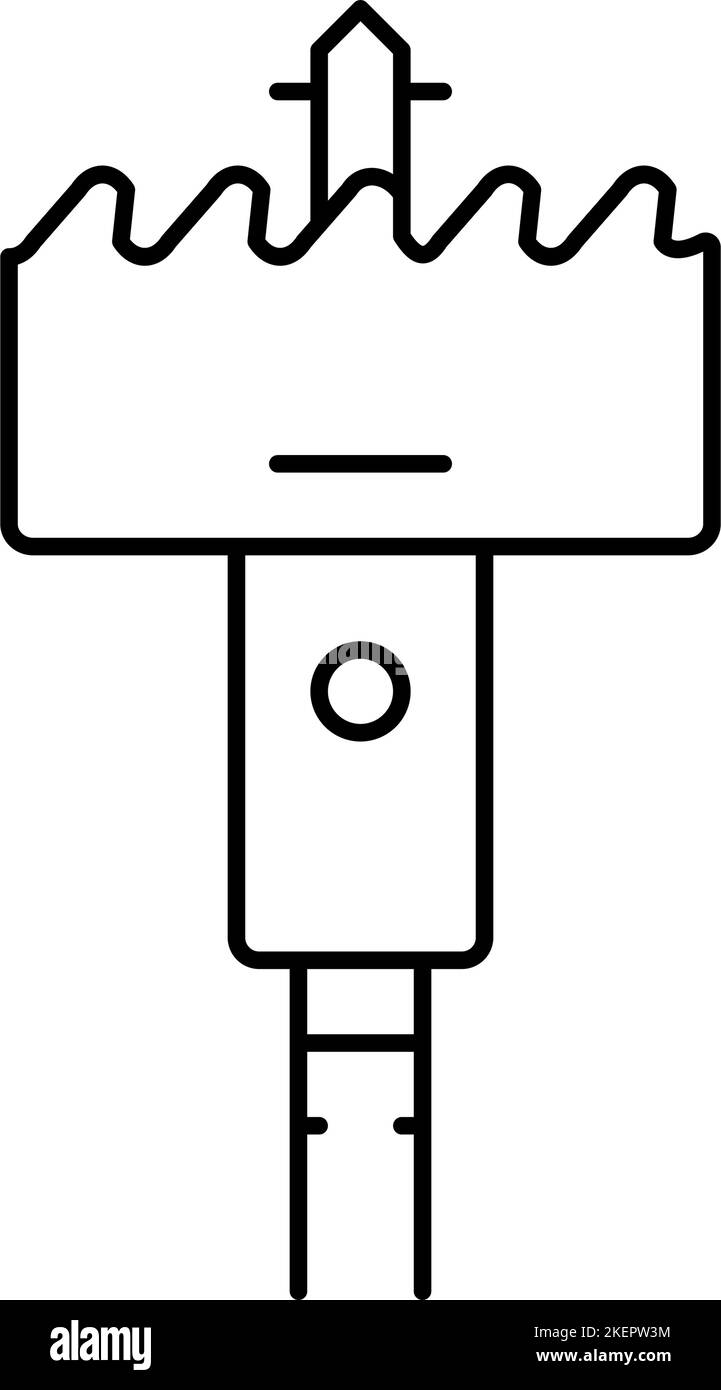 hole drill saw line icon vector illustration Stock Vector Image & Art ...
