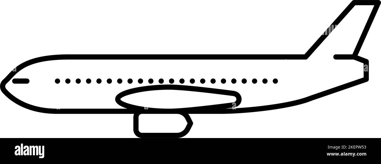 passenger airliner airplane line icon vector illustration Stock Vector ...