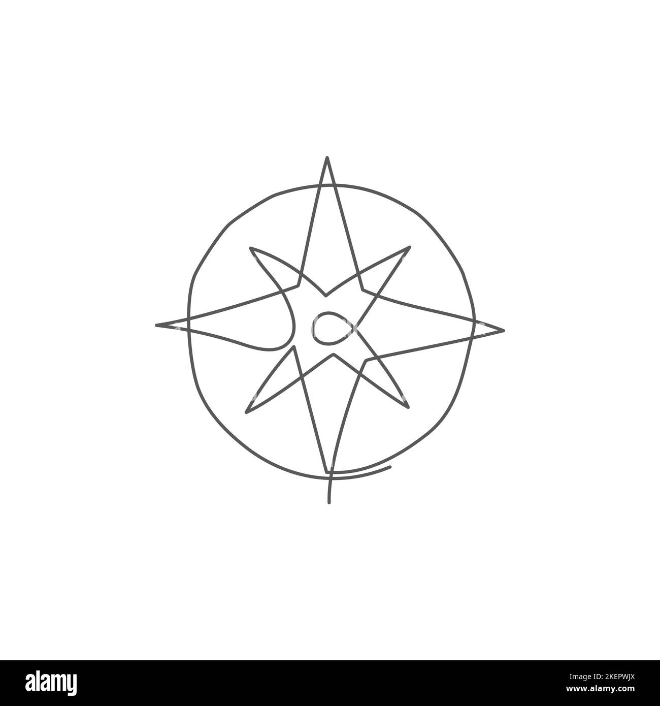 Compass One line drawing on white background Stock Vector Image & Art ...