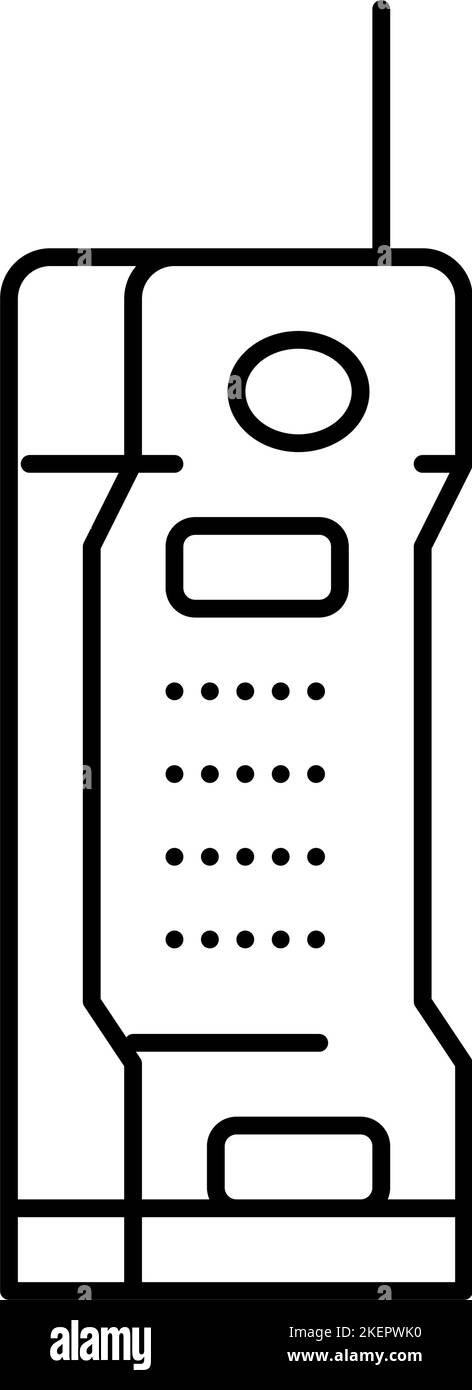 mobile phone retro gadget line icon vector illustration Stock Vector ...