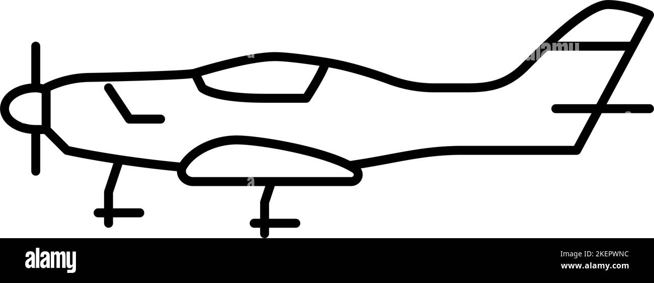 light sport airplane aircraft line icon vector illustration Stock ...