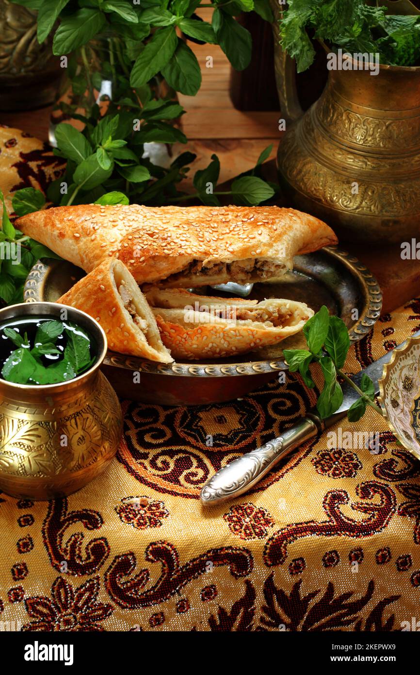 Traditional oriental dish samsa Stock Photo - Alamy