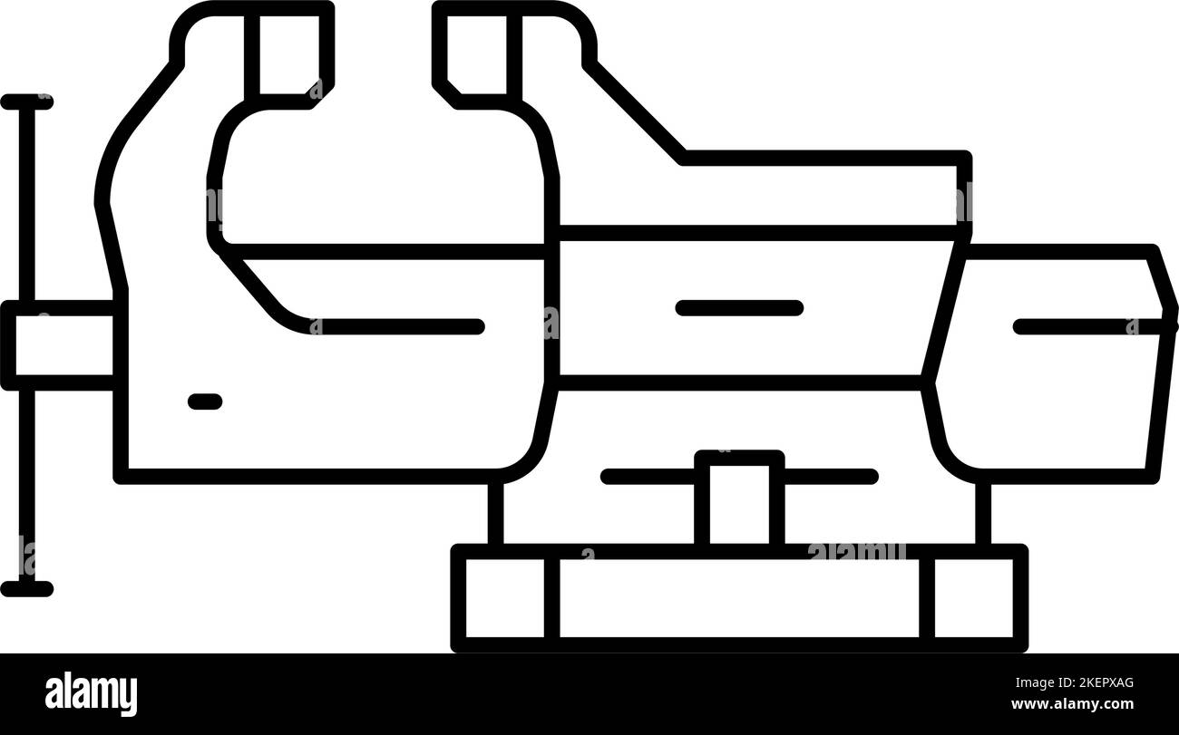 swivel base bench vice line icon vector illustration Stock Vector Image ...