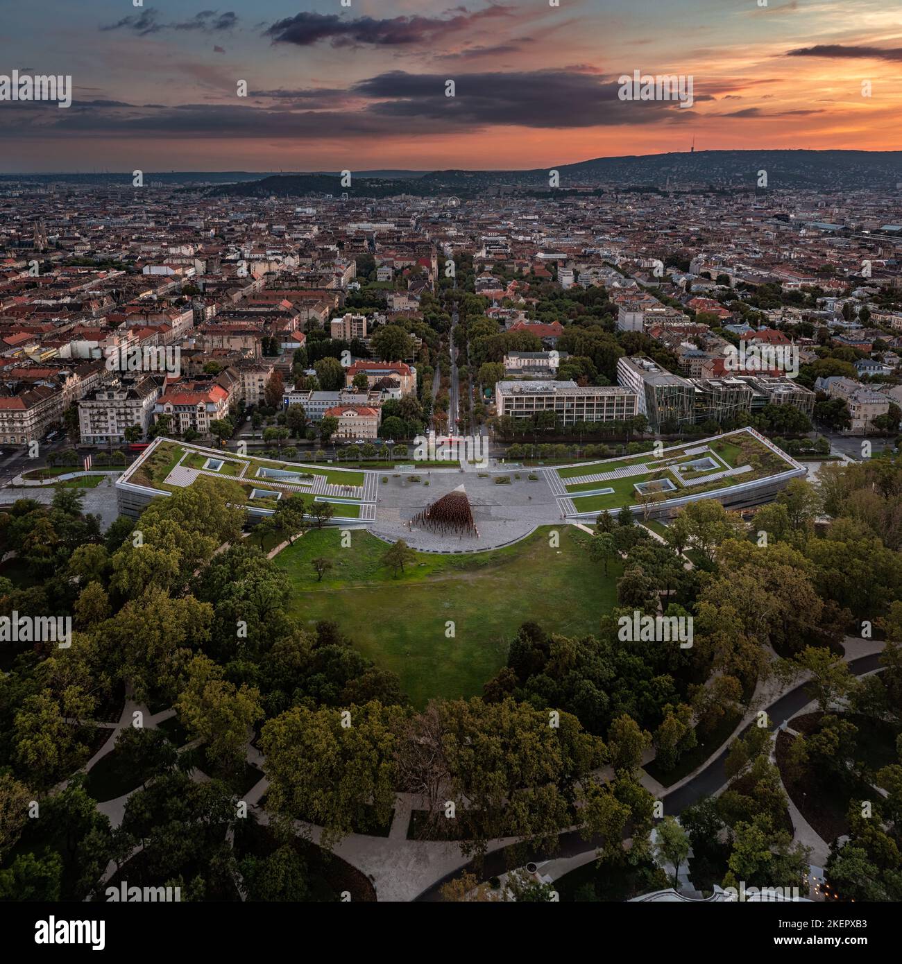 Budapest, Hungary - Aerial view of the Museum of Ethnography at City ...