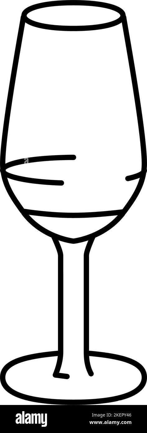 liquid wine glass line icon vector illustration Stock Vector Image ...