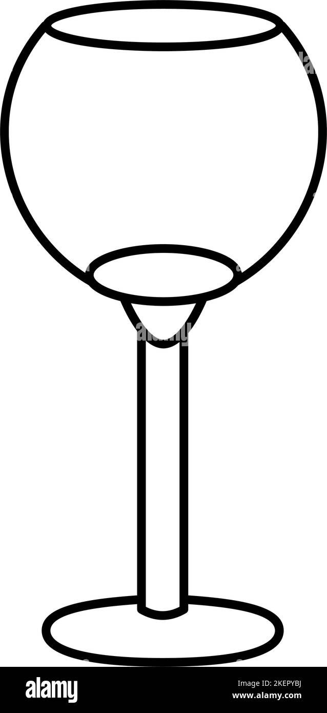 cabernet wine glass line icon vector illustration Stock Vector Image ...