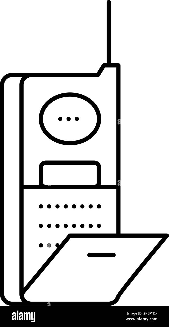 mobile phone retro device line icon vector illustration Stock Vector ...
