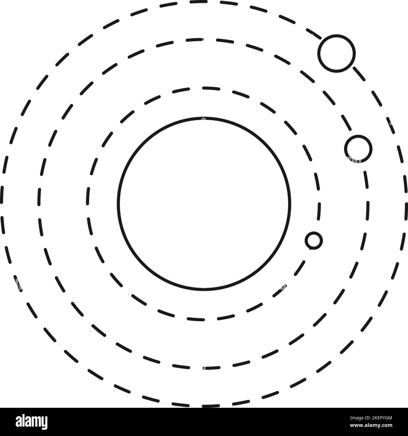 Line art planet system on white background Space exploration themed ...