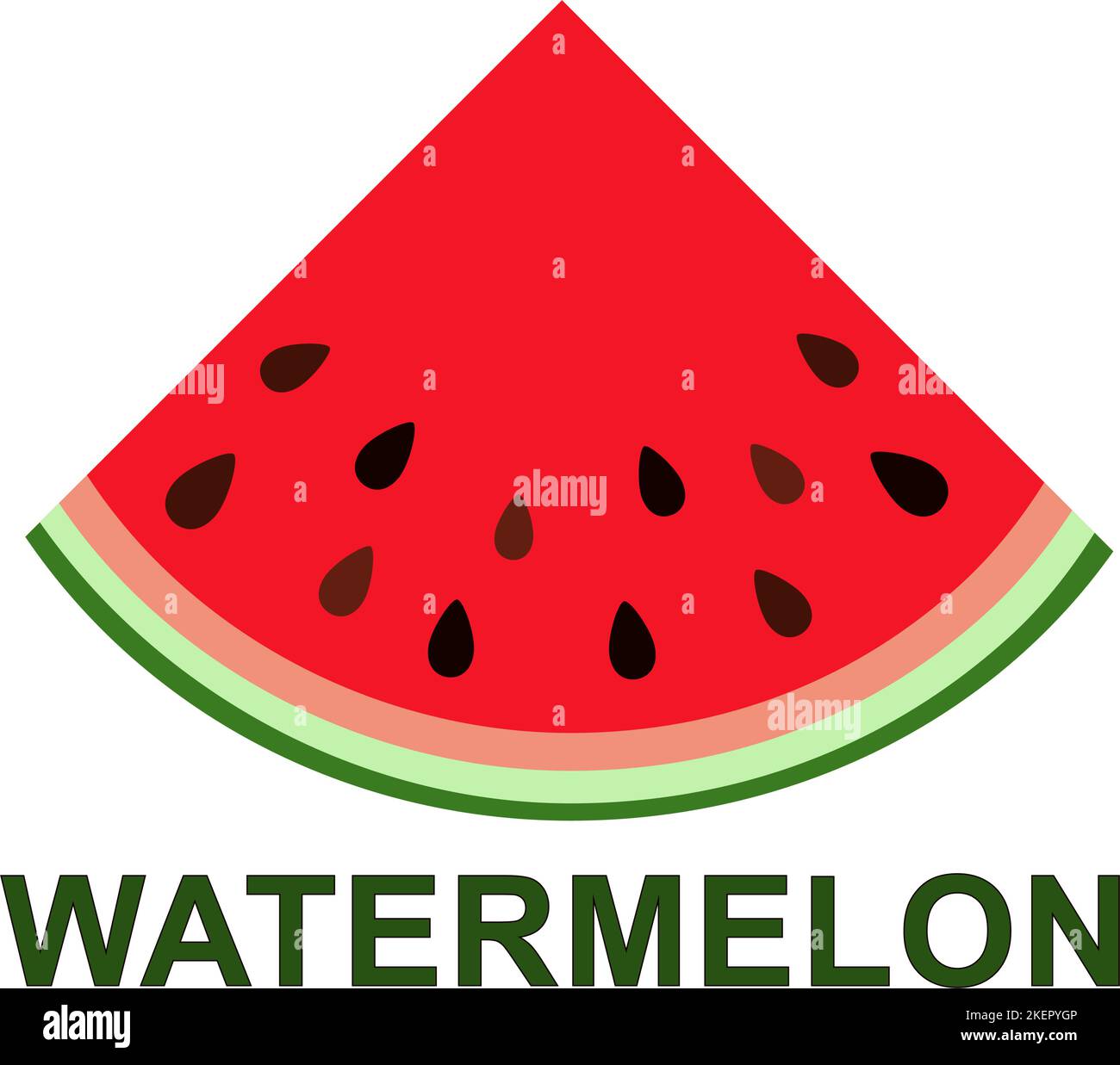 Cartoon triangle watermelon slice Healthy vegan food poster Summer ...