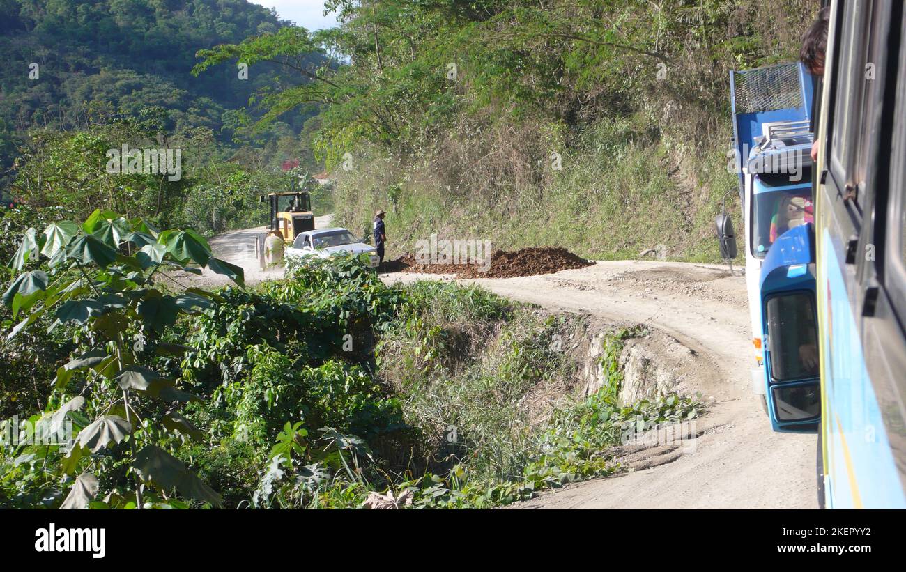 death road bolivia truck fall over old andes scary dangerous Stock ...