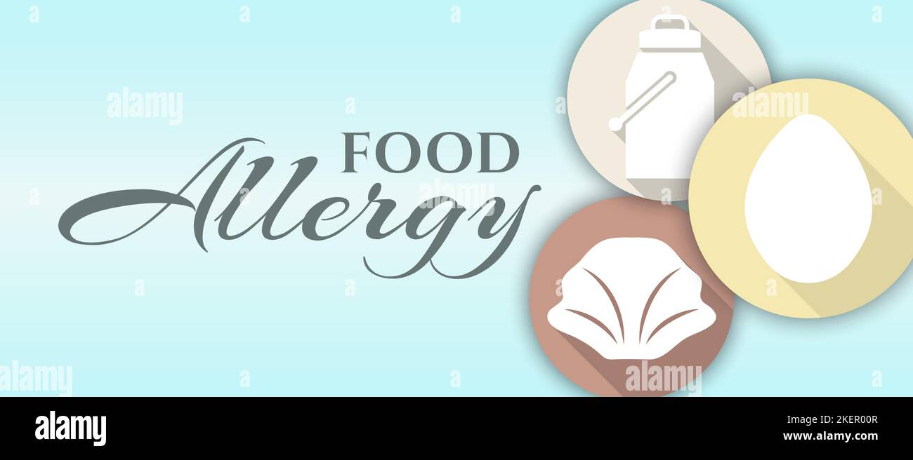 Food Allergy Illustration Banner Background Stock Vector Image & Art ...