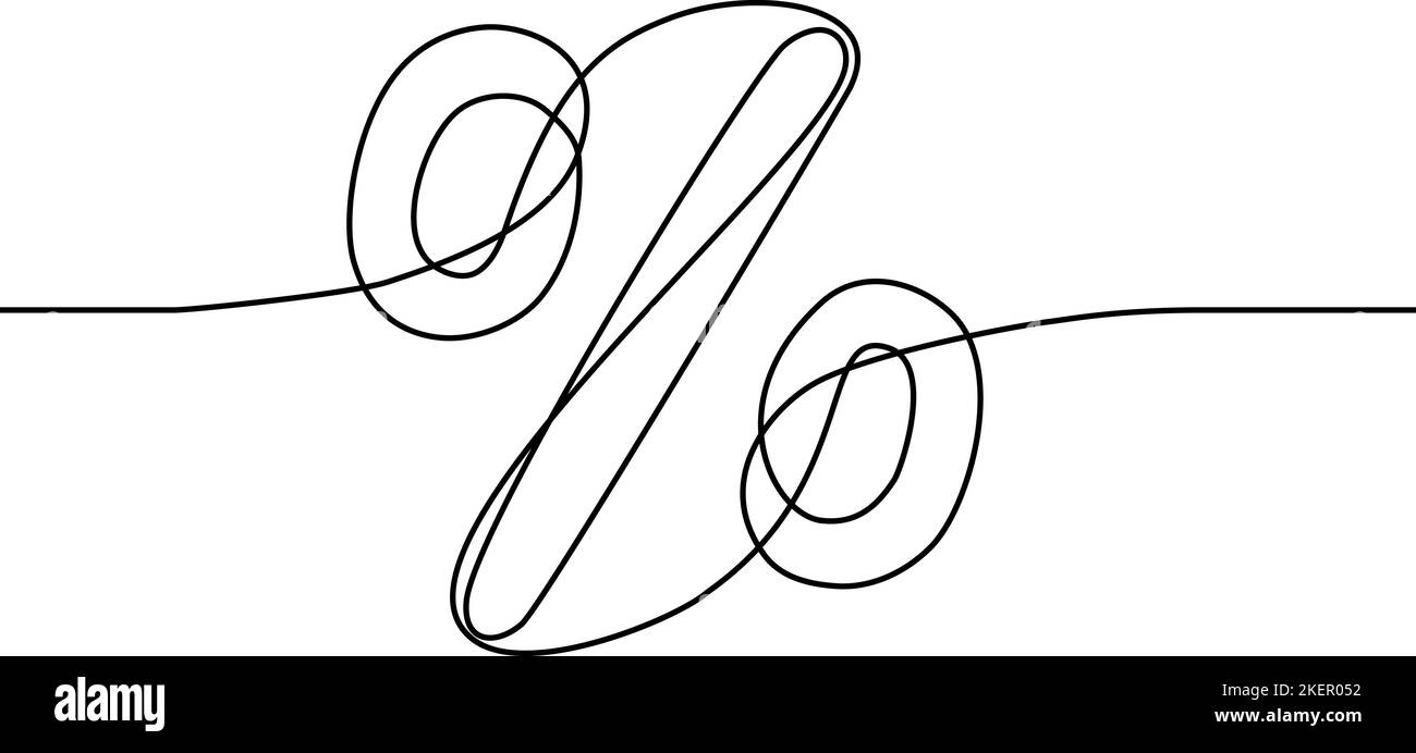 Percent vector continuous line drawing Stock Vector Image & Art - Alamy
