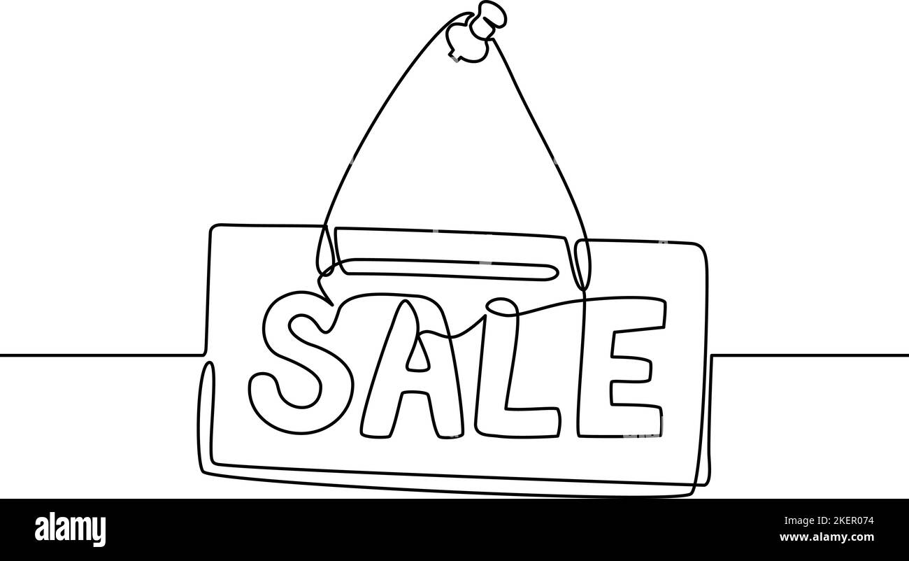 Sale letters vector continuous line drawing Stock Vector Image & Art ...