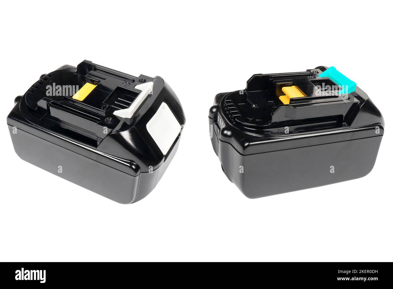 Black lithium-ion battery isolated on white background. Lithium ...