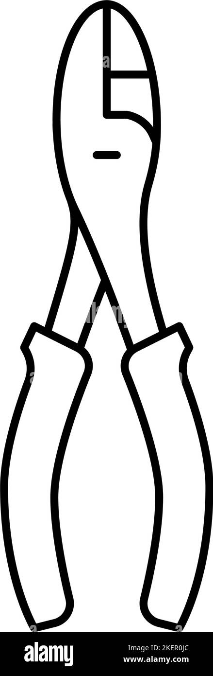 slip joint pliers line icon vector illustration Stock Vector Image ...