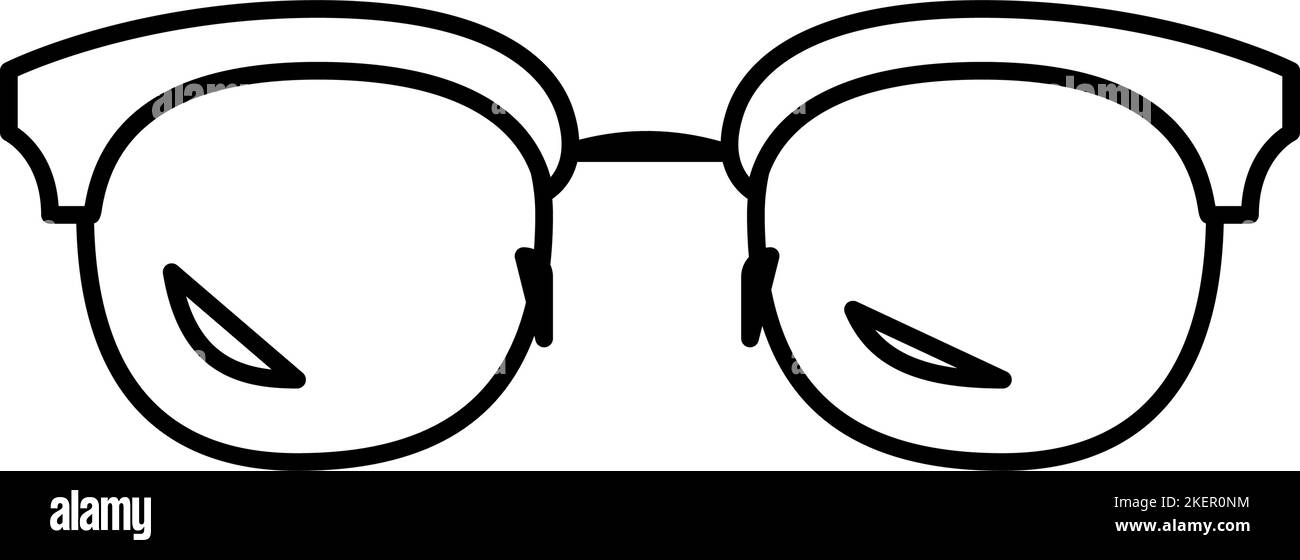 hipster glasses optical line icon vector illustration Stock Vector ...