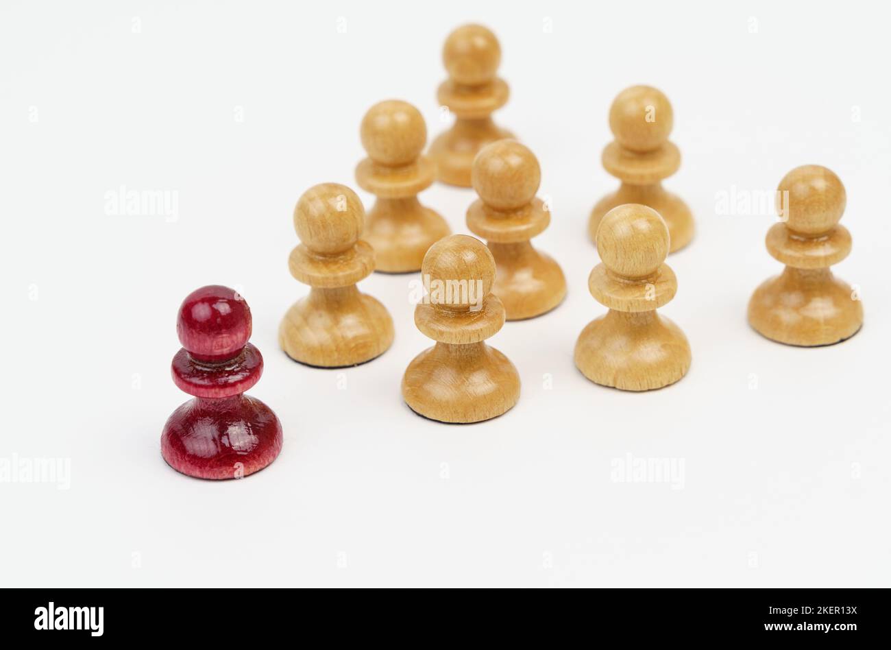 Business and finance concept. The red pawn is the leader, leading the ...