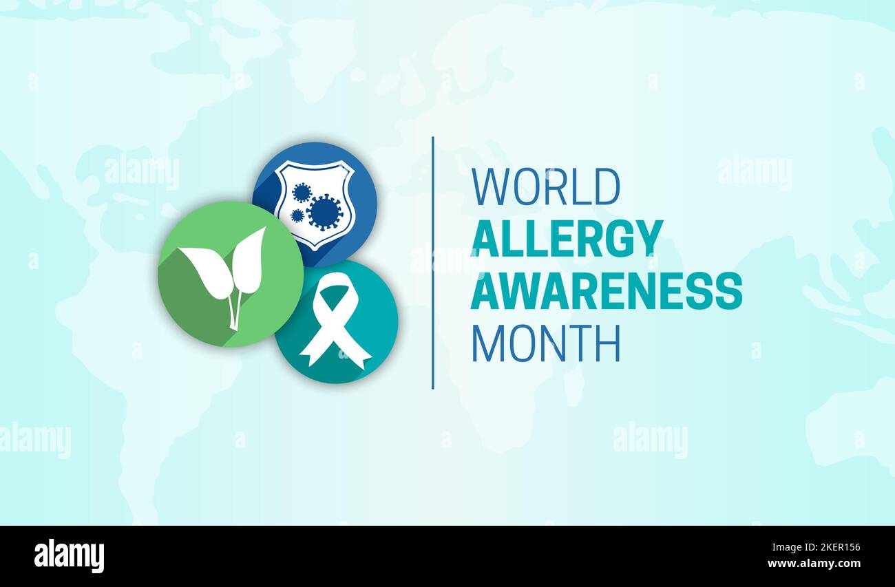 World Allergy Awareness Month Illustration Background with Icons Stock ...