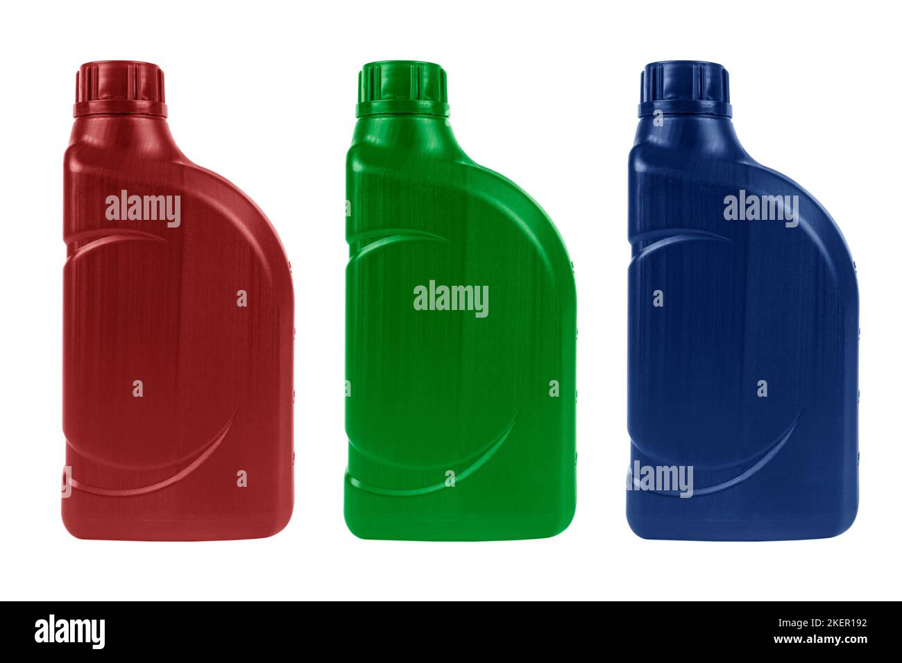 Three plastic oil canister isolated on white background. Storage Tank ...