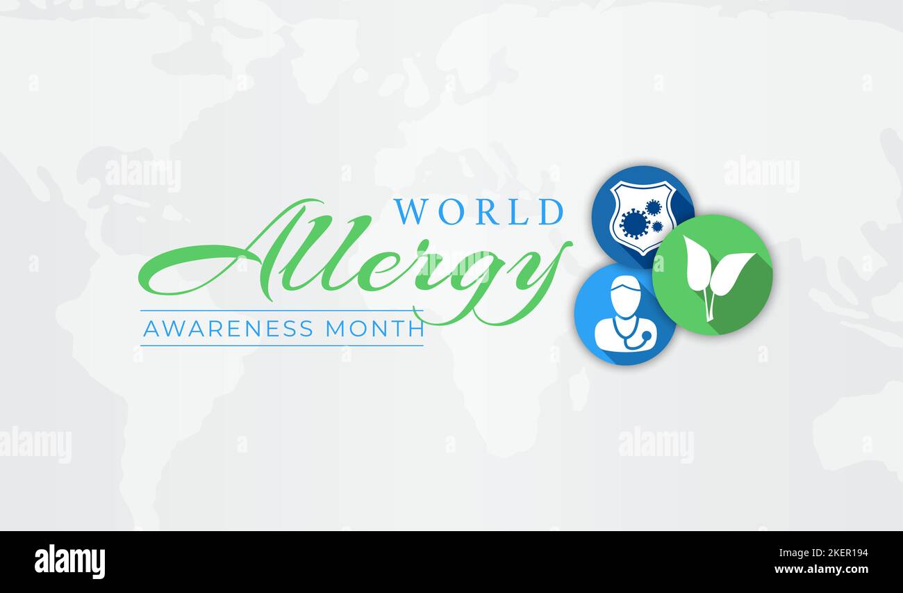 World Allergy Awareness Month Illustration Banner Theme Stock Vector ...
