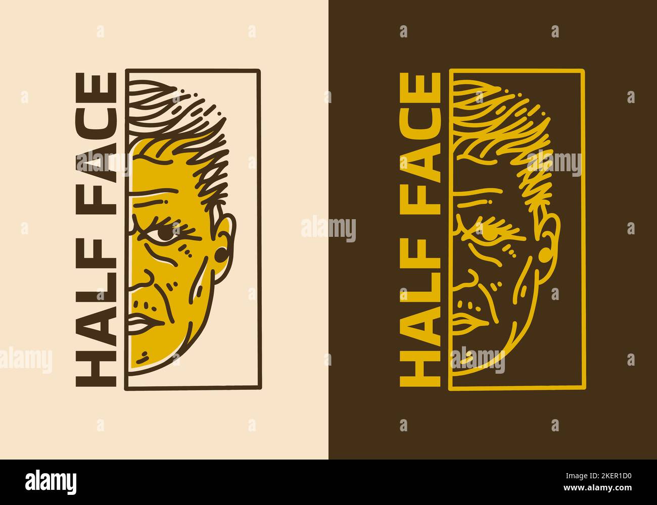 Half man face half animal face Stock Vector Images - Alamy