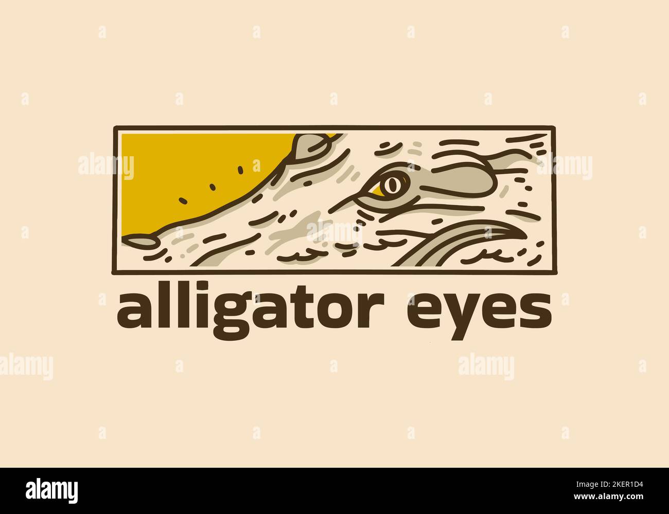Vintage art illustration design of the alligator face Stock Vector ...