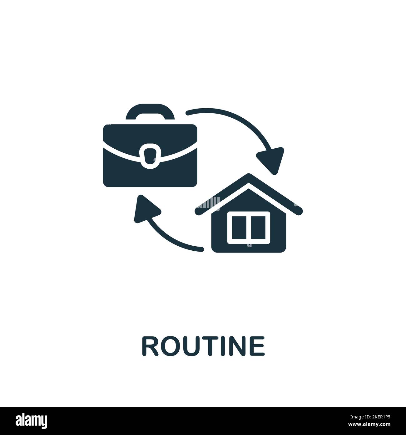 Routine icon. Monochrome simple Human Productivity icon for templates ...