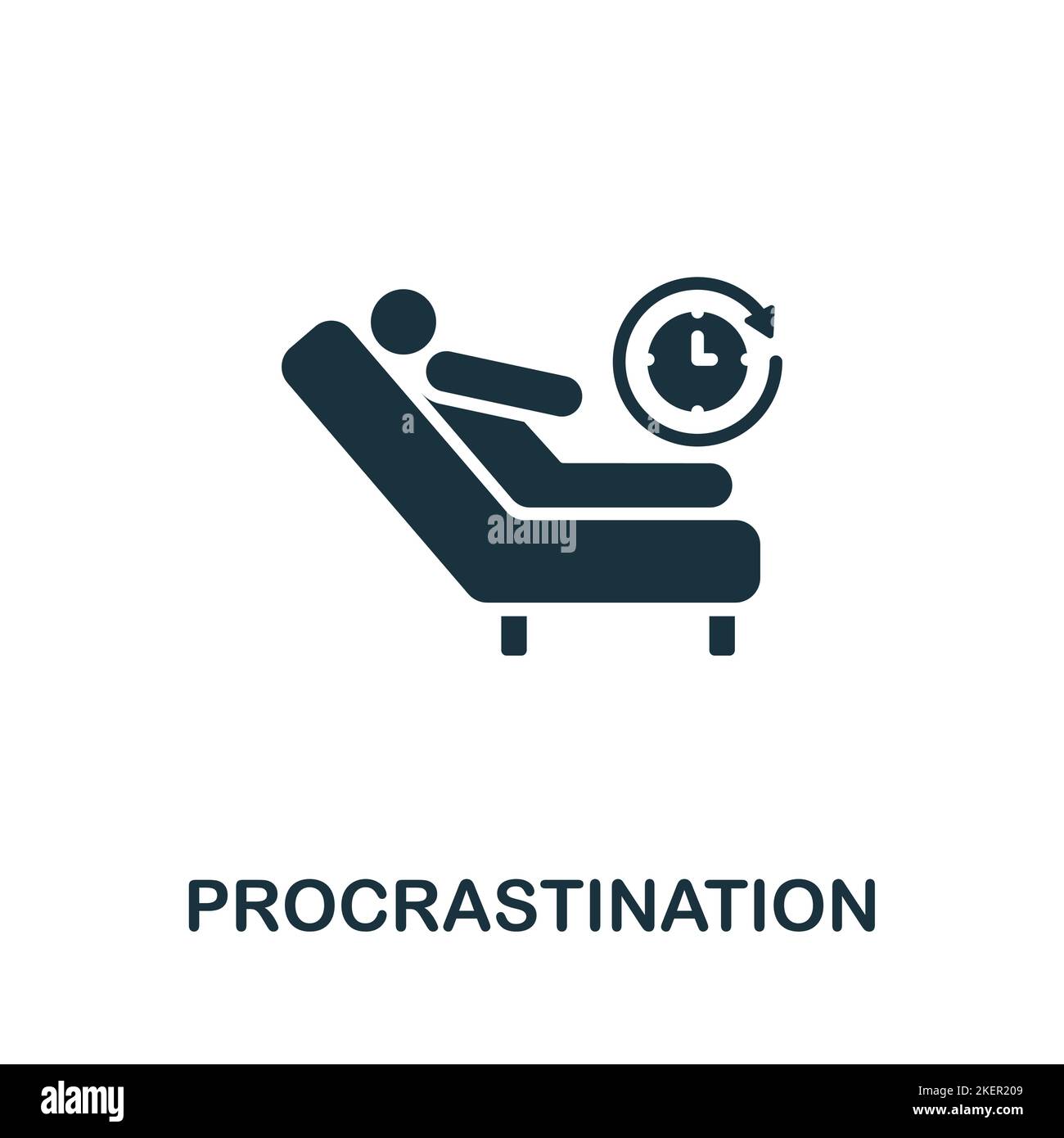 Procrastination icon. Monochrome simple Human Productivity icon for ...