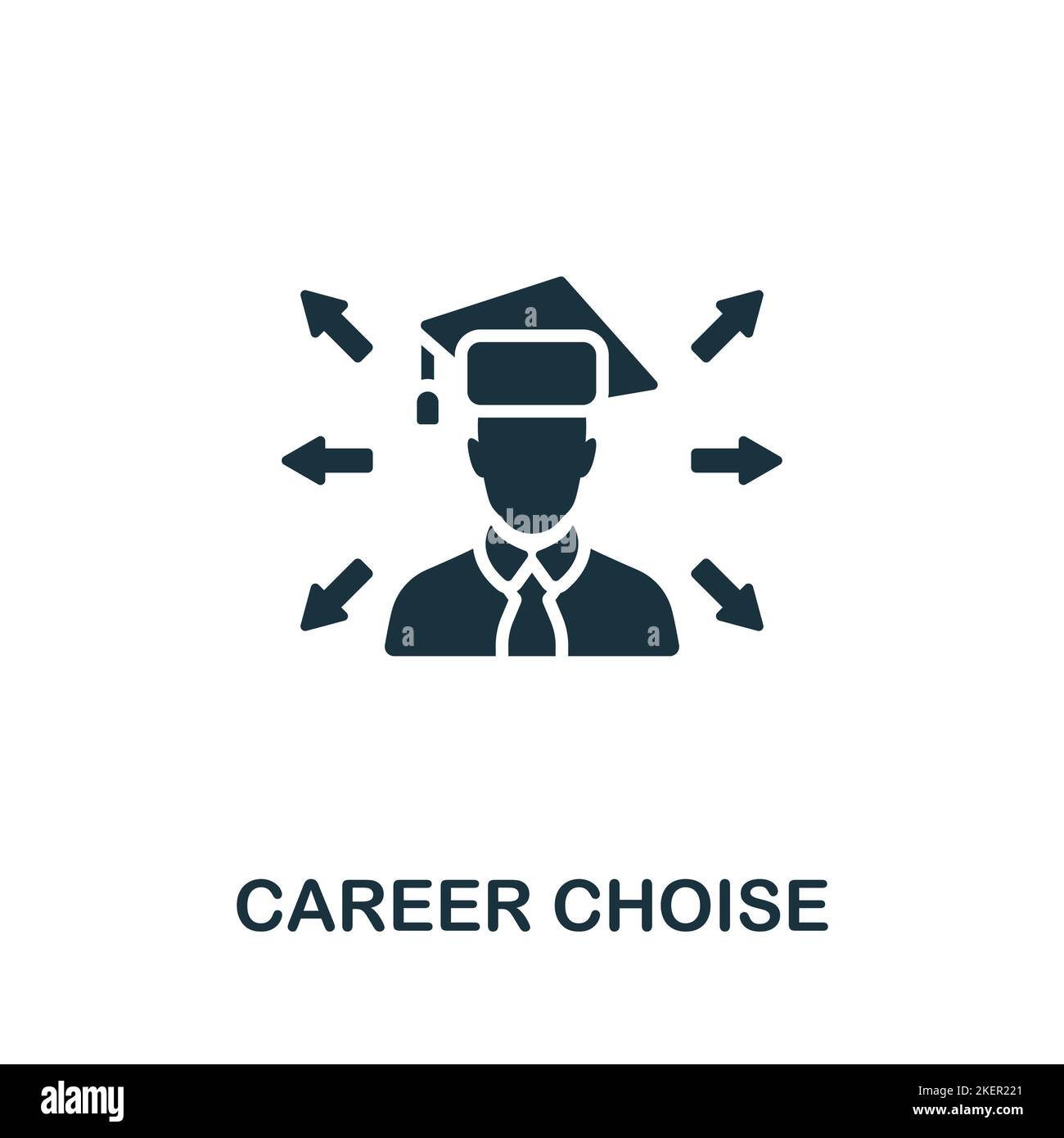 Career Choise icon. Monochrome simple Human Productivity icon for ...