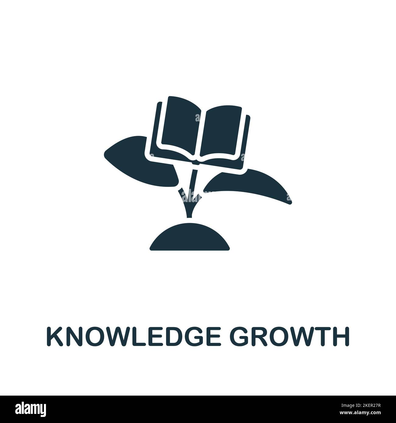 Knowledge Growth icon. Monochrome simple Human Productivity icon for ...