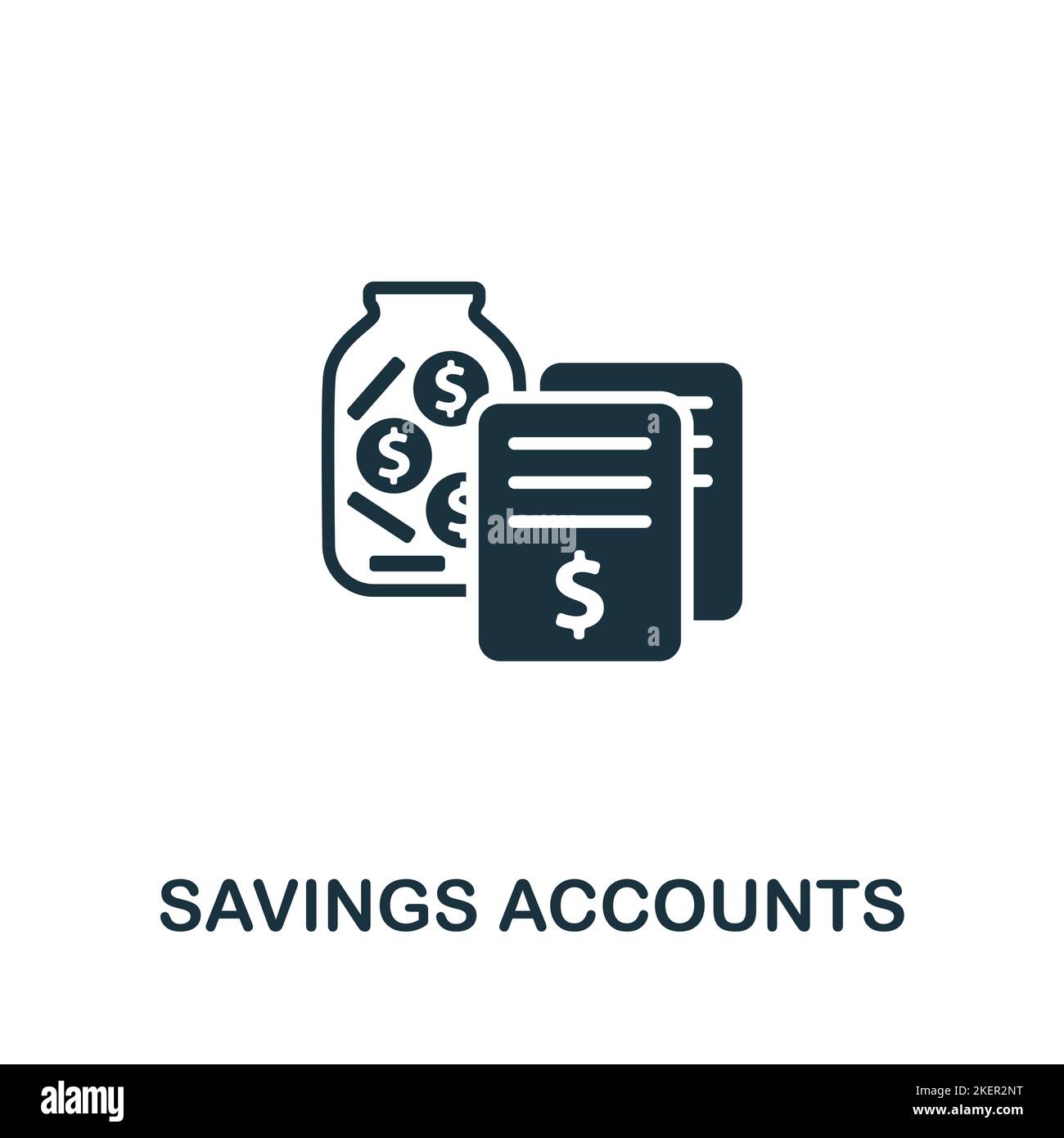 Savings Accounts icon. Monochrome simple Investments icon for templates ...