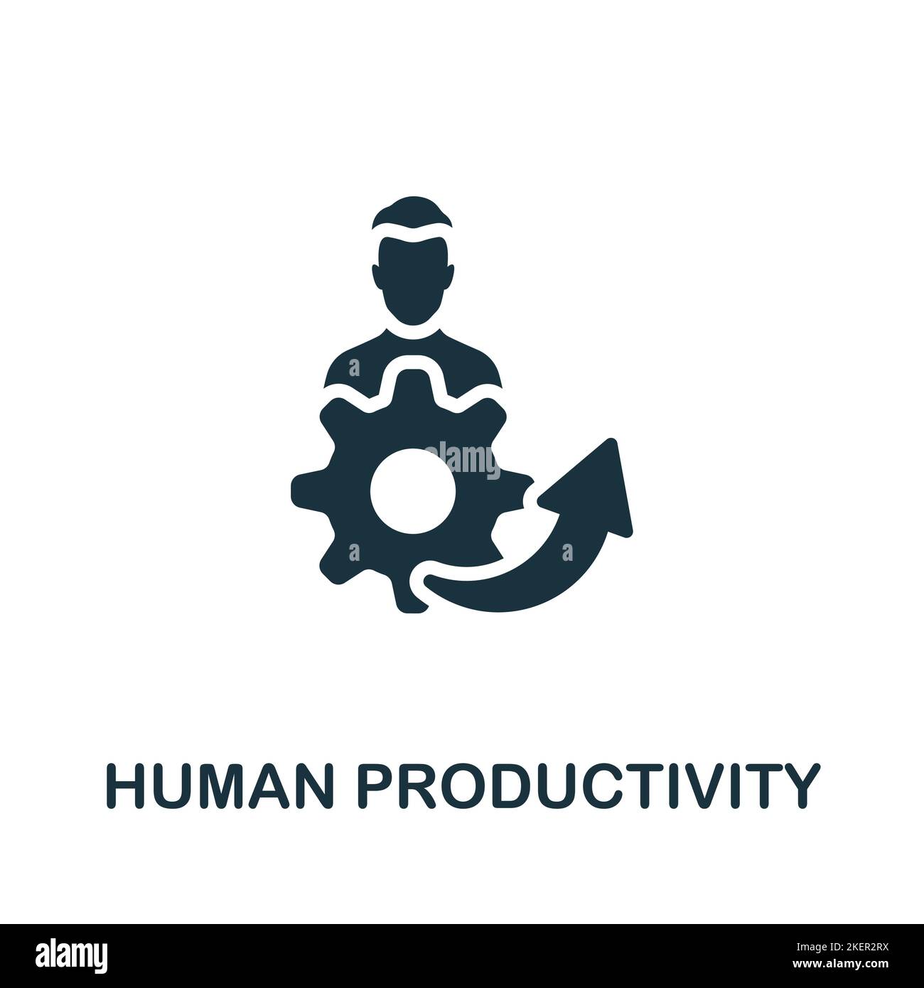 Human Productivity icon. Monochrome simple Human Productivity icon for ...