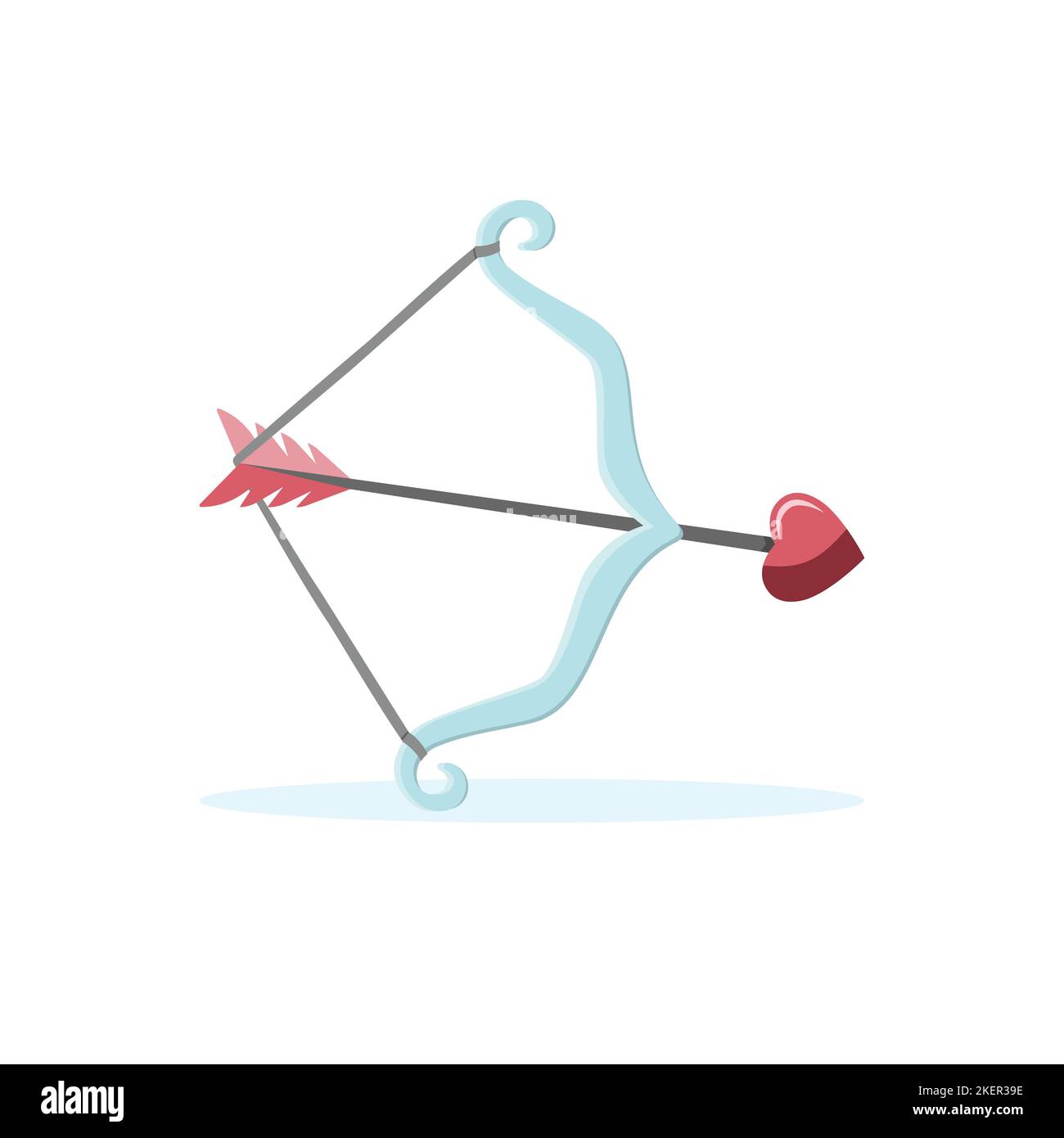 Bow and arrow icon with heart. Cupid items. Valentine day. Vector ...