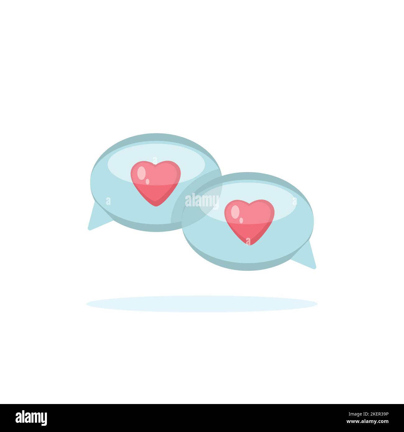 Love chat icon. Messages with hearts. Valentine day. Vector ...